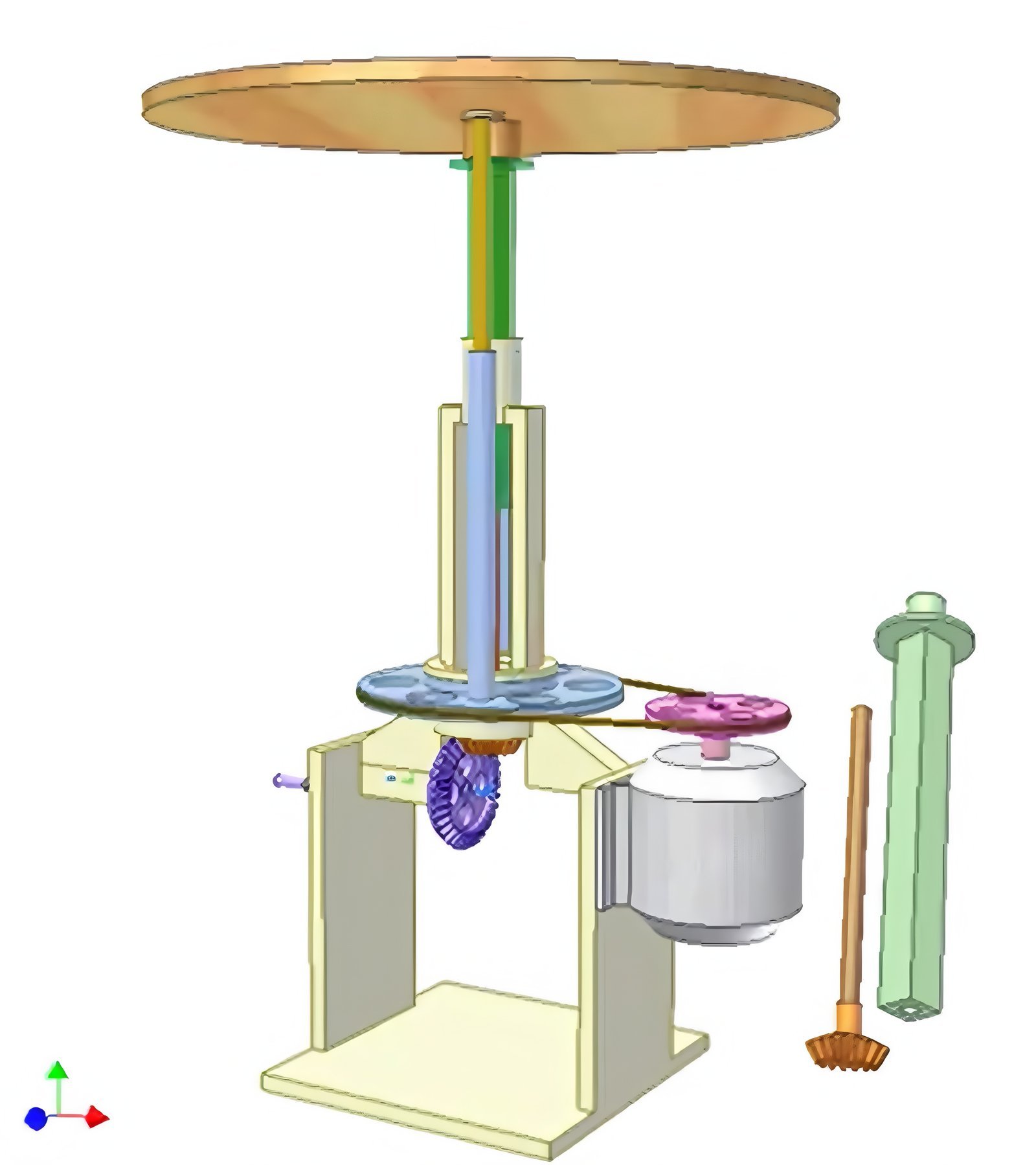 Crank-driven lifting and rotating table - GrabMechanism.com