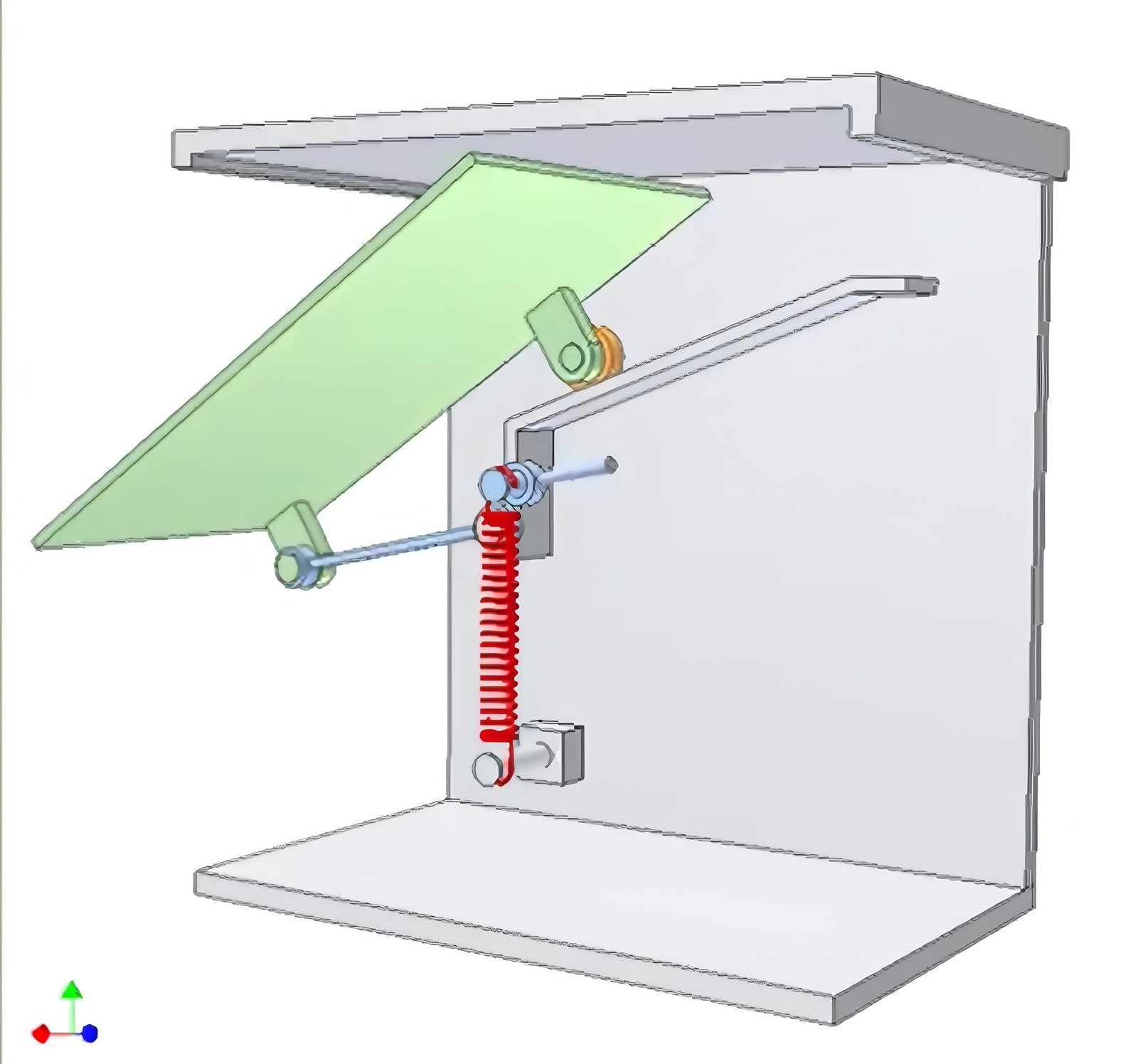 Hidden in-cabinet flap linkage - GrabMechanism.com