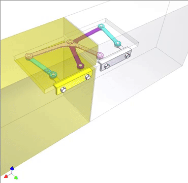 Hidden 180-degree swing hinge - GrabMechanism.com