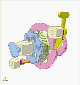 Spring winding and release ratchet - GrabMechanism.com